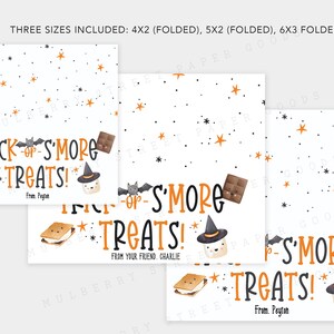 Printable Trick or S'mores Treat Bag Topper, Halloween S'more Treat Bag ...