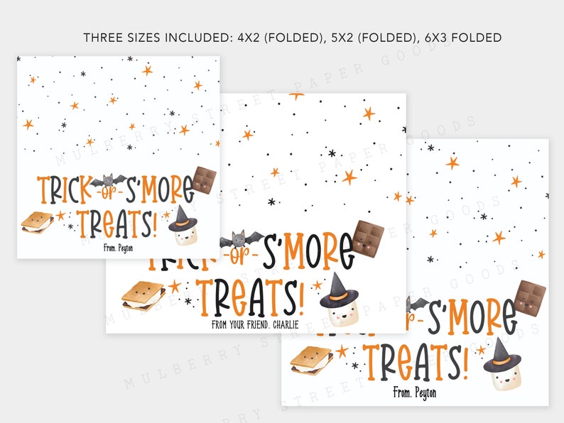 Printable Trick or S'mores Treat Bag Topper, Halloween S'more Treat Bag ...