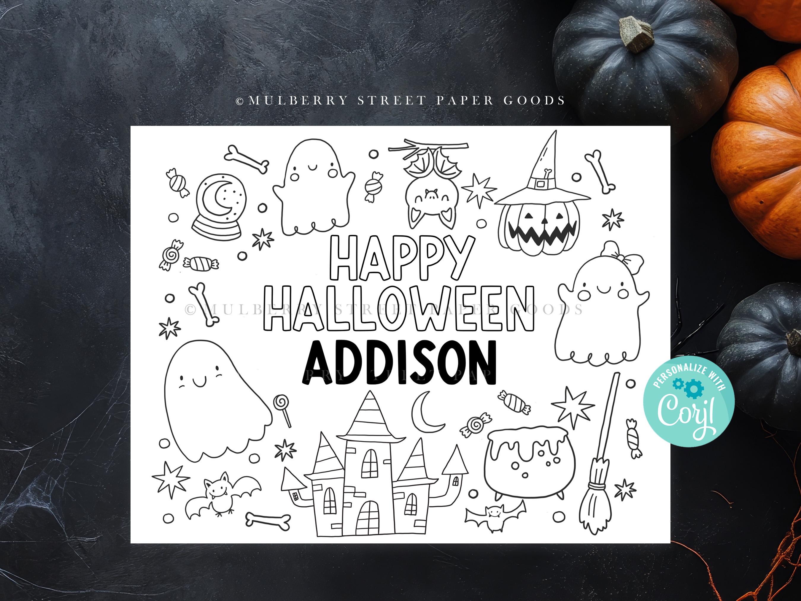 Editable Halloween Coloring Page Printable Kids Halloween Party ...