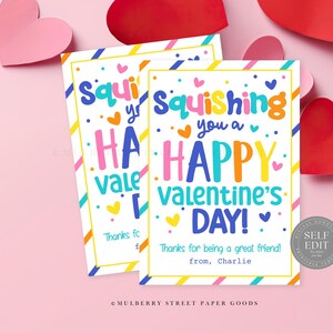Printable Squishing You a Happy Valentine's Day Card Squish Toy ...