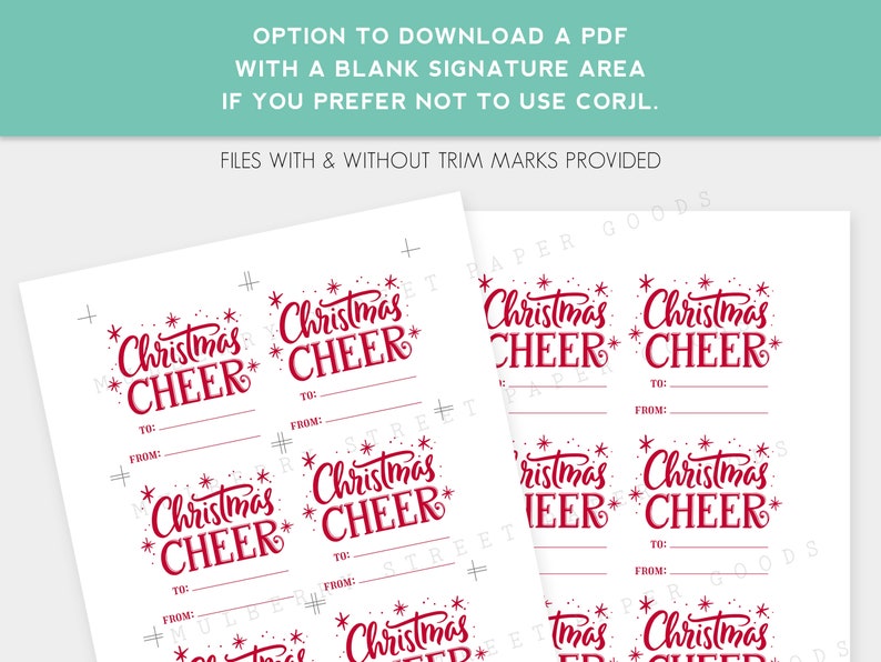 Editable Christmas Cheer Gift Tag Instant Download Printable - Etsy