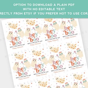 Personalized Halloween Gift Tag Printable, Hey Boo Groovy Ghosts ...