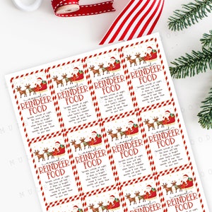 Santa's Magical Reindeer Food Printable Instructions Tag, Editable ...