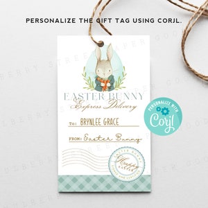 Printable Easter Bunny Express Delivery Gift Tag, Easter Bunny ...