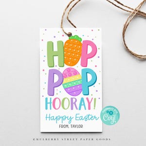 Printable Hip Pop Hooray Easter Gift Tag, Easter Pop Fidget Toy ...