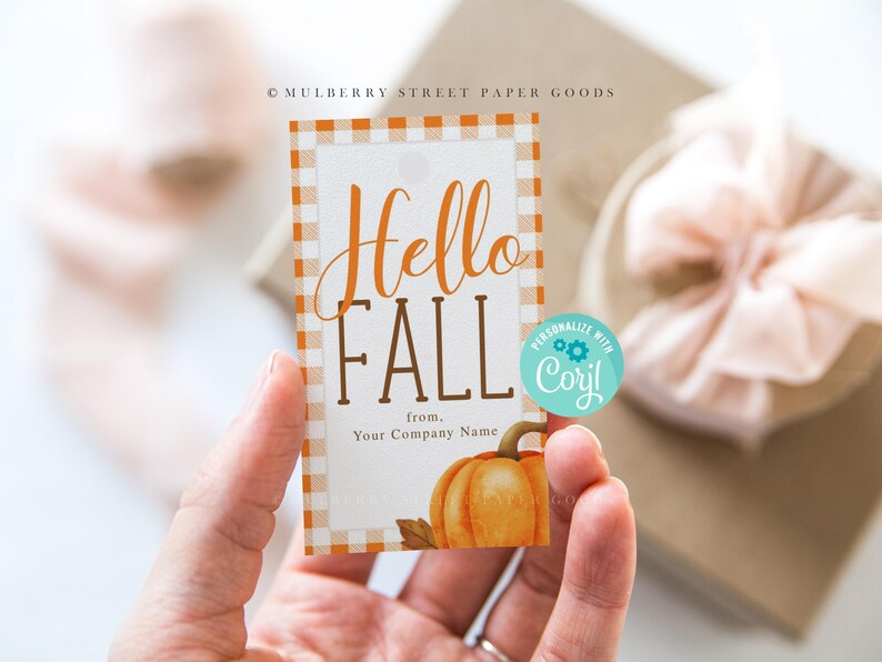 Editable Hello Fall Gift Tag Autumn Treat Tag Printable Teacher Staff ...