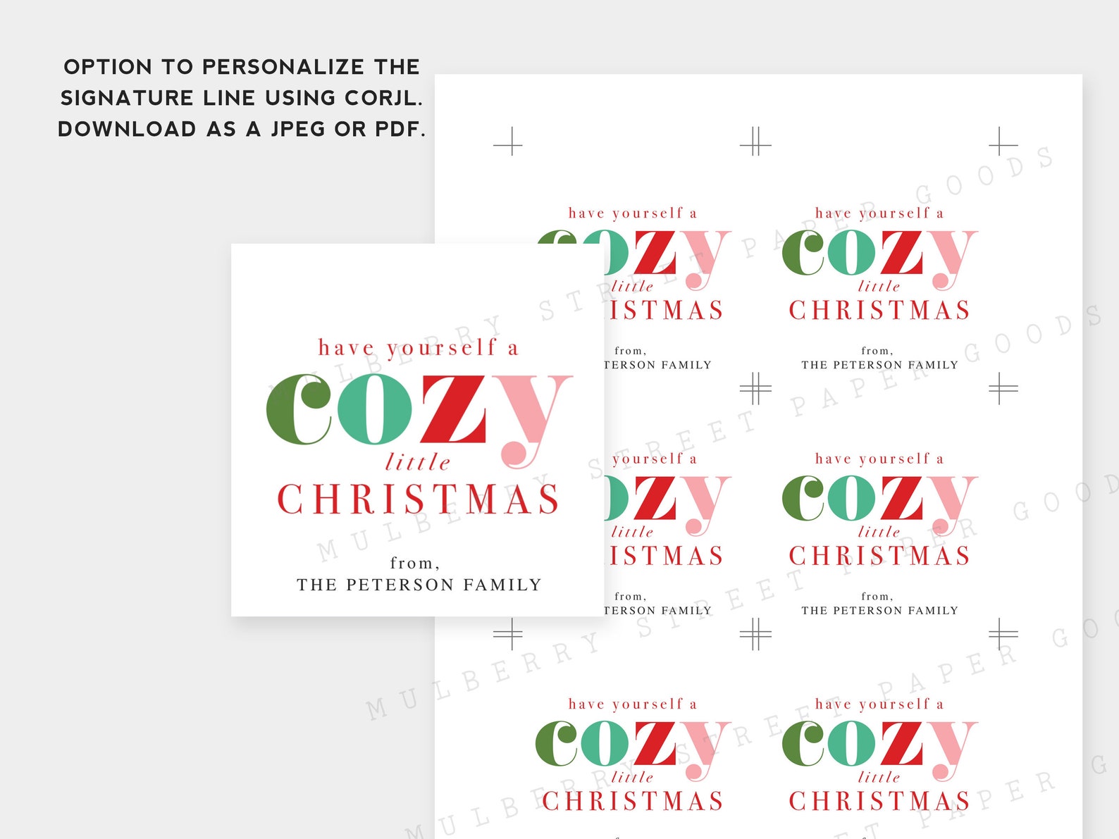 Instant Download Cozy Little Christmas Gift Tag, Printable Holiday Gift ...