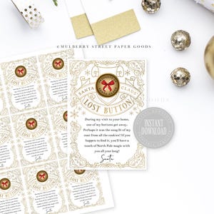 Santa's Lost Button Tag Instant Download Editable Santa Claus Lost ...