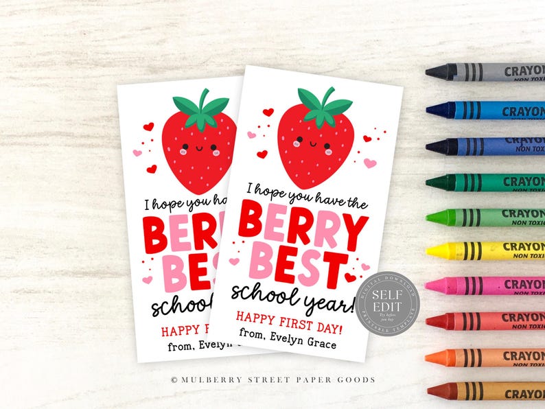 Back to School Gift Tag Template Berry Best School Year Gift Tag ...