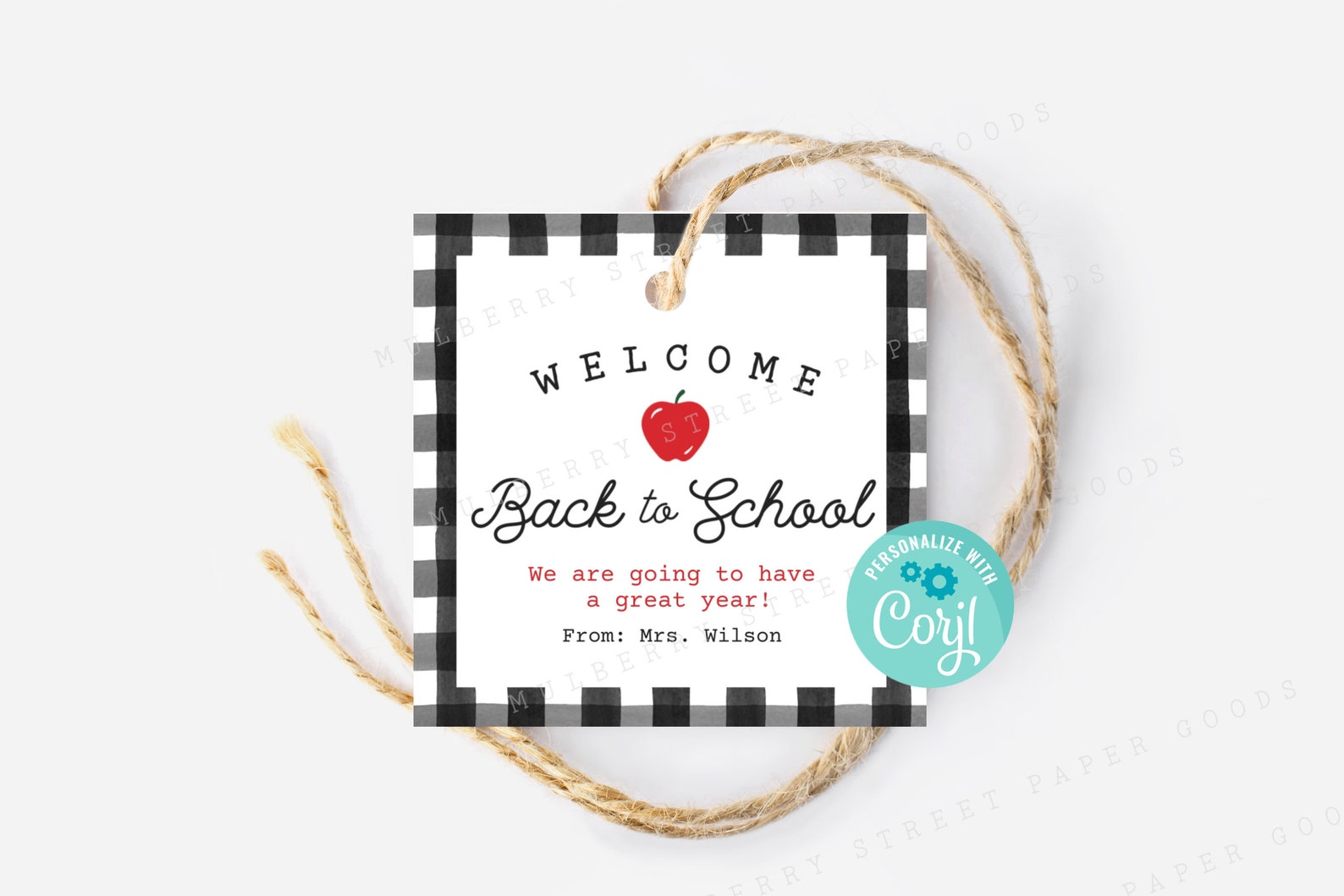 Printable Welcome Back to School Tag Happy First Day of - Etsy