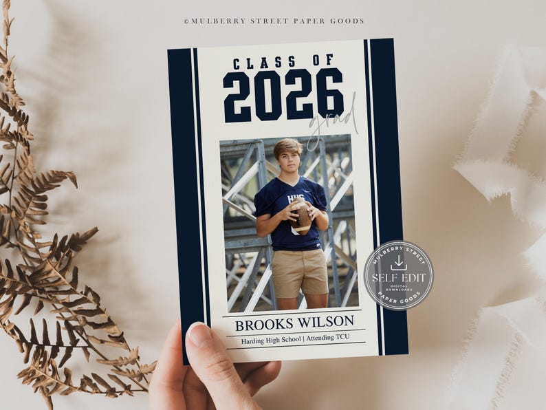 Class of 2026 Graduation Announcement Printable Digital Download Canva ...