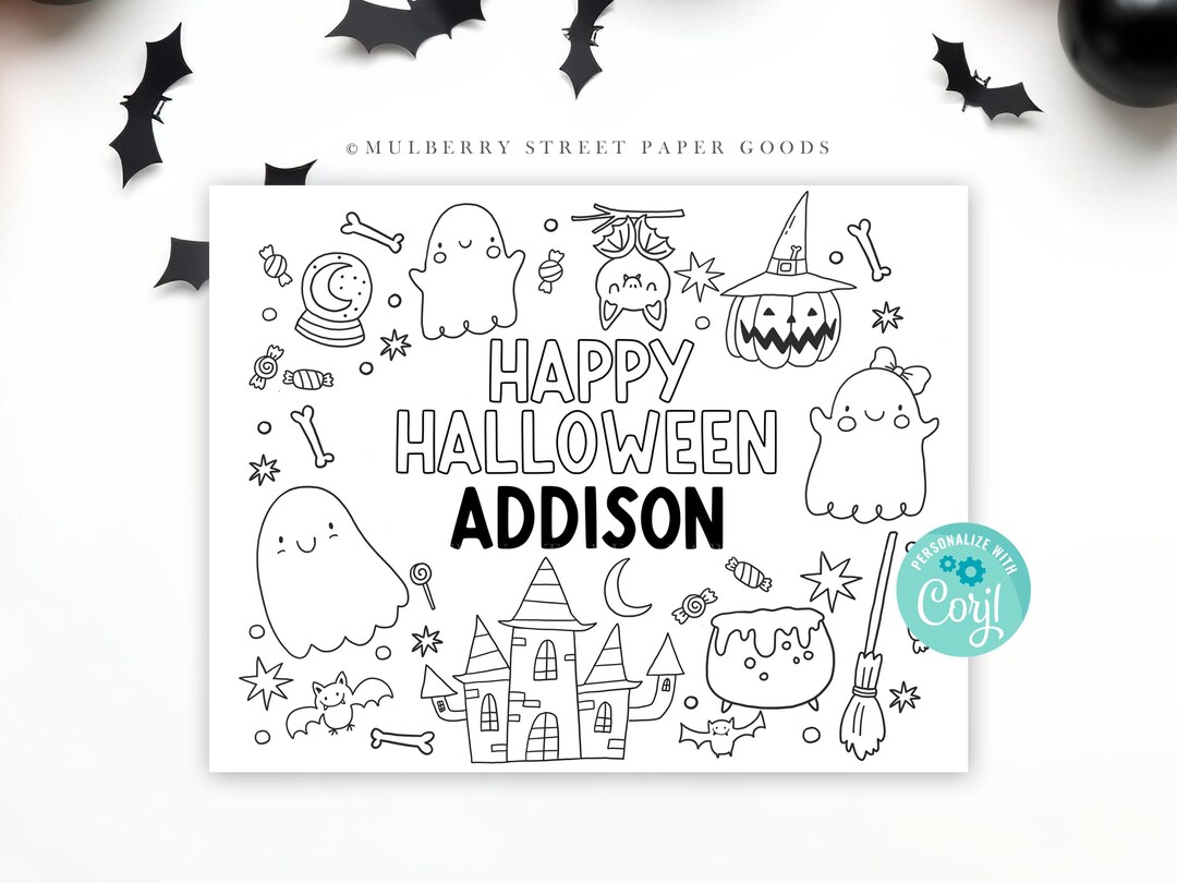 Editable Halloween Coloring Page Printable Kids Halloween Party ...