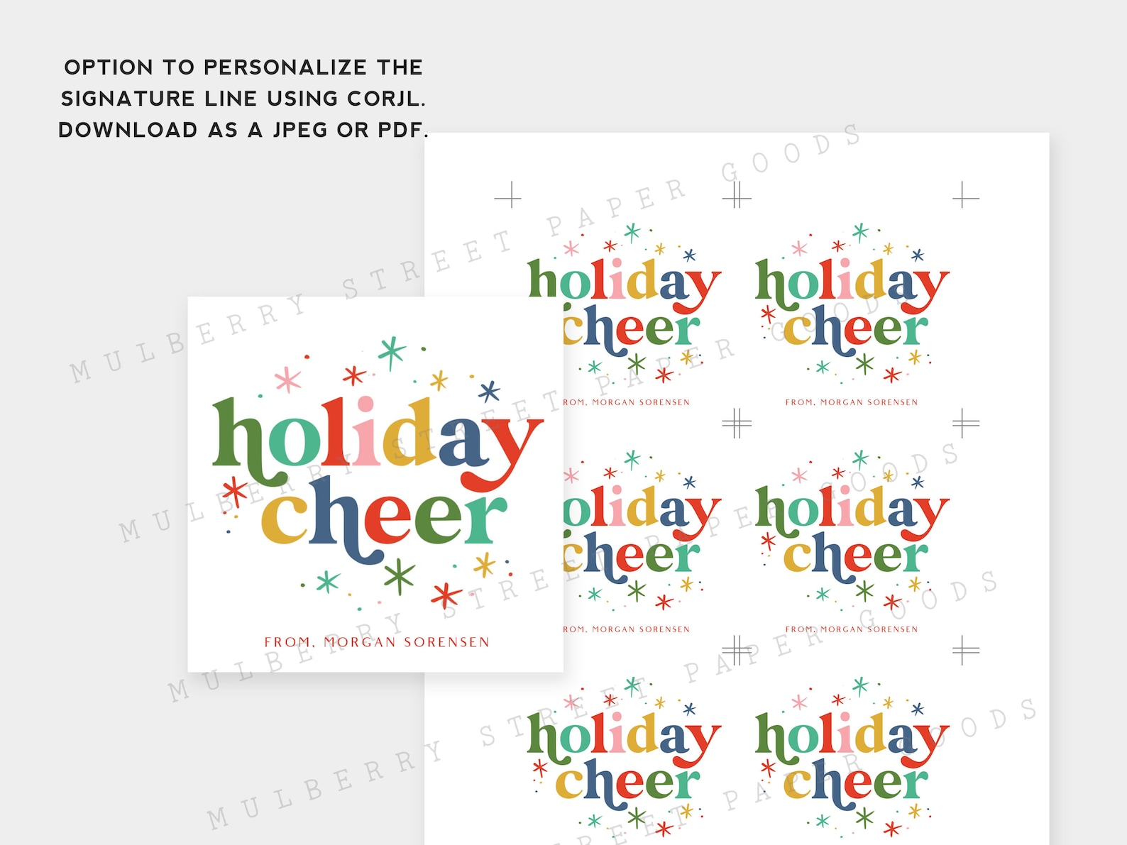 Printable Holiday Cheer Gift Tag Instant Download Editable - Etsy