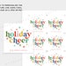 Printable Holiday Cheer Gift Tag, Instant Download, Editable Christmas ...