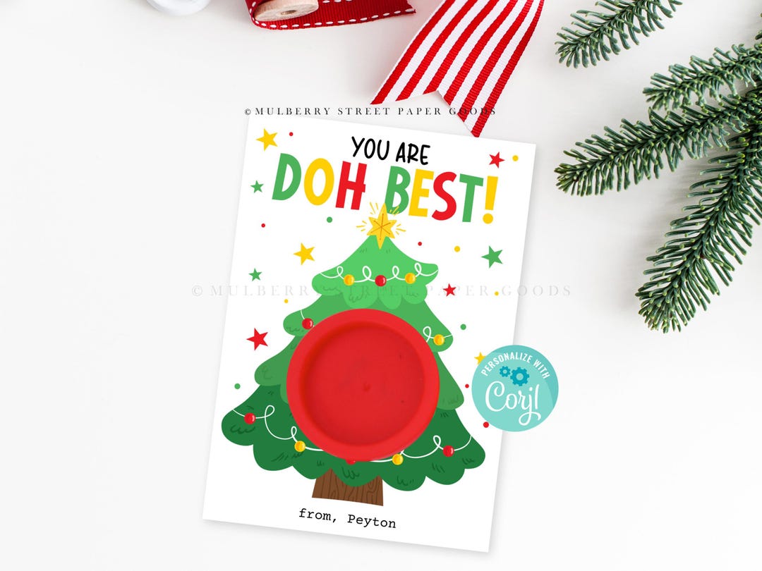 Christmas Tree Play Dough Card Holder Template Instant Download ...
