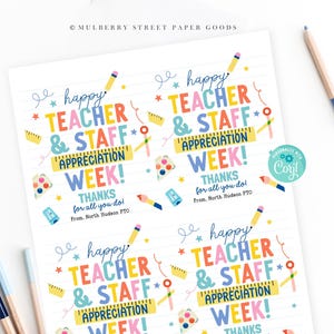 Teacher and Staff Appreciation Card Printable Teacher Appreciation Week ...