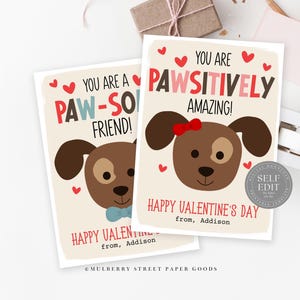 Printable Puppy Dog Valentine Cards Kids Classroom Puppy Valentine ...