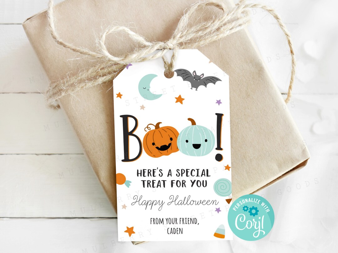 Printable Boo Here's a Special Treat for You Gift Tag, Happy Halloween ...