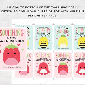 Printable Squish Valentine's Day Card Kids Classroom Squishy Valentine ...