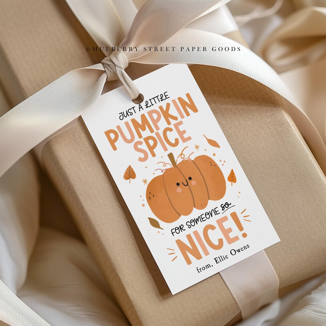 Pumpkin Spice Gift Tag Printable Fall Coffee Tag Digital Download ...