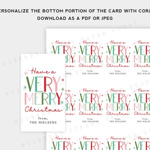 Printable Have a Very Merry Christmas Gift Tag, Modern Bright Xmas ...