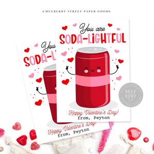 Soda Pop Can Happy Valentine's Day Printable Card, Classroom Valentine ...