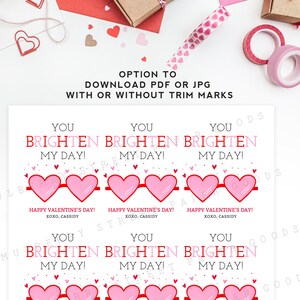Printable Heart Sunglasses Valentine's Day Card, Instant Download ...