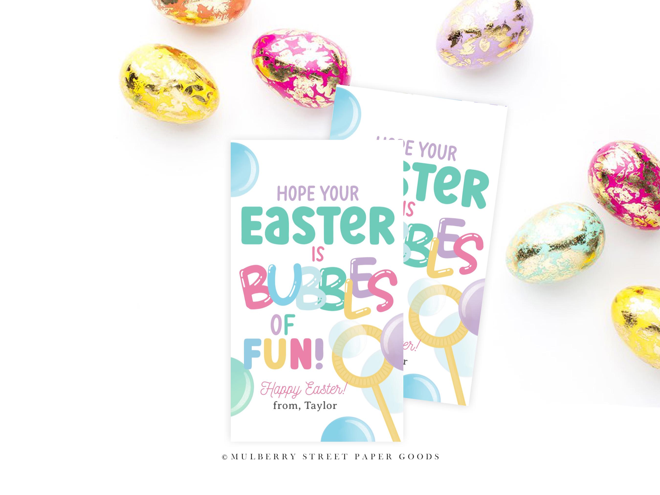 Printable Easter Bubbles Gift Tag, Hope Your Easter is Bubbles of Fun ...