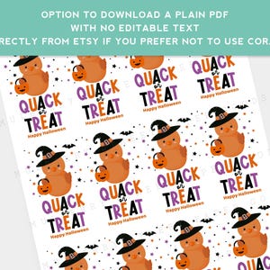 Halloween Gift Tag Halloween Rubber Duck Quack or Treat Tag Halloween ...