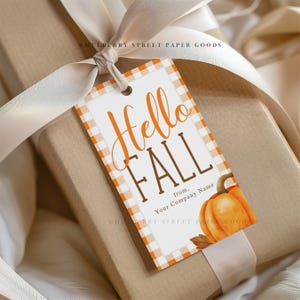 Editable Hello Fall Gift Tag Autumn Treat Tag Printable Teacher Staff ...