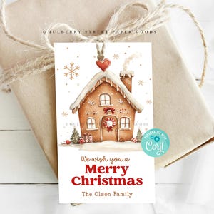 Editable Merry Christmas Gift Tag Digital Download Printable Cute ...