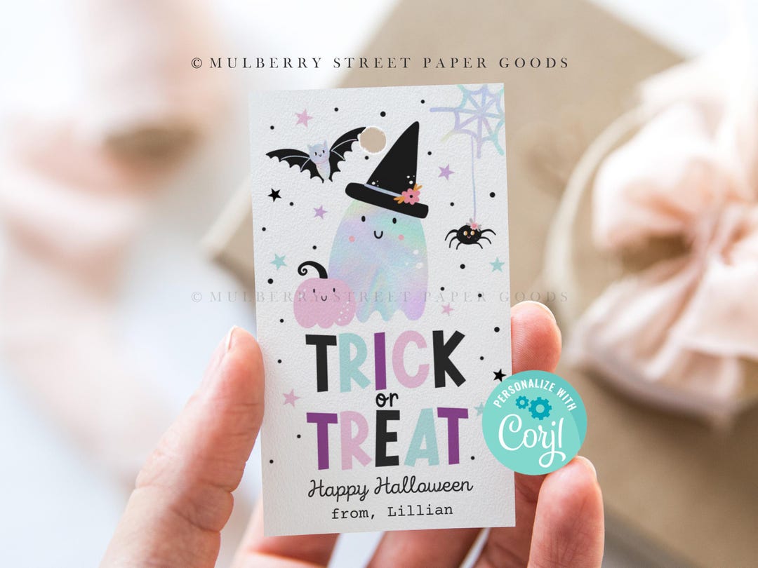 Halloween Gift Tag Printable Digital Download, Ghost Halloween Party ...