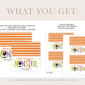 Halloween Make Your Own Monster Bag Topper Halloween Party Favor Build ...