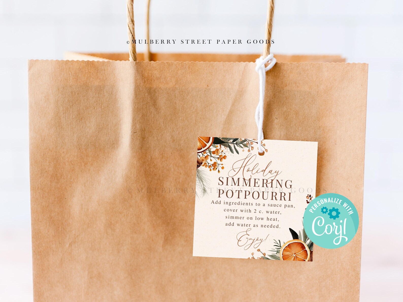 Simmer Pot Instructions Tag, Christmas Simmering Potpourri Gift ...