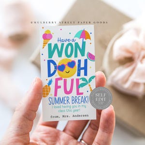 Summer Break Gift Tag Instant Download End of School Year Summer ...