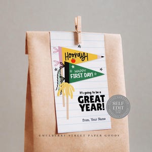First Day of School Gift Tag Printable Digital Download Back to School ...