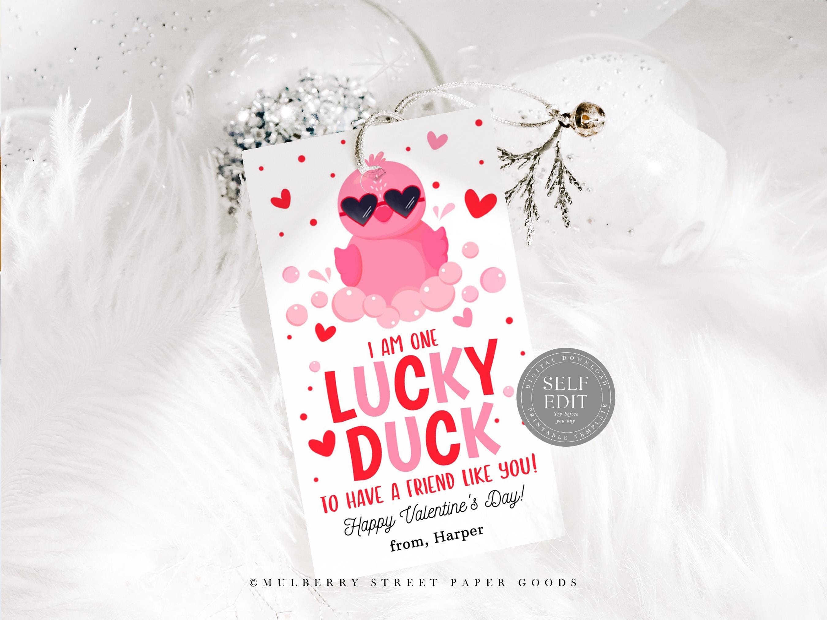 Editable Rubber Duck Valentine Card Download Classroom Valentine Card ...