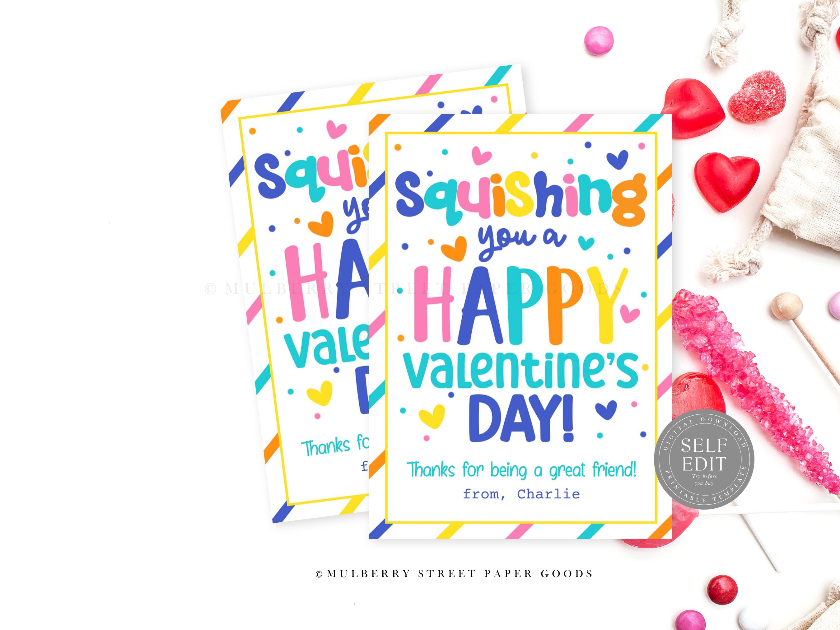 Printable Squishing You a Happy Valentine's Day Card Squish Toy ...
