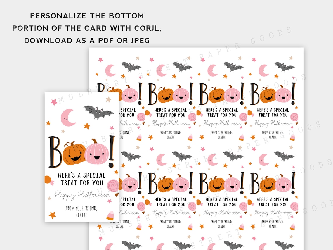 Printable Boo Here's a Special Treat for You Halloween - Etsy