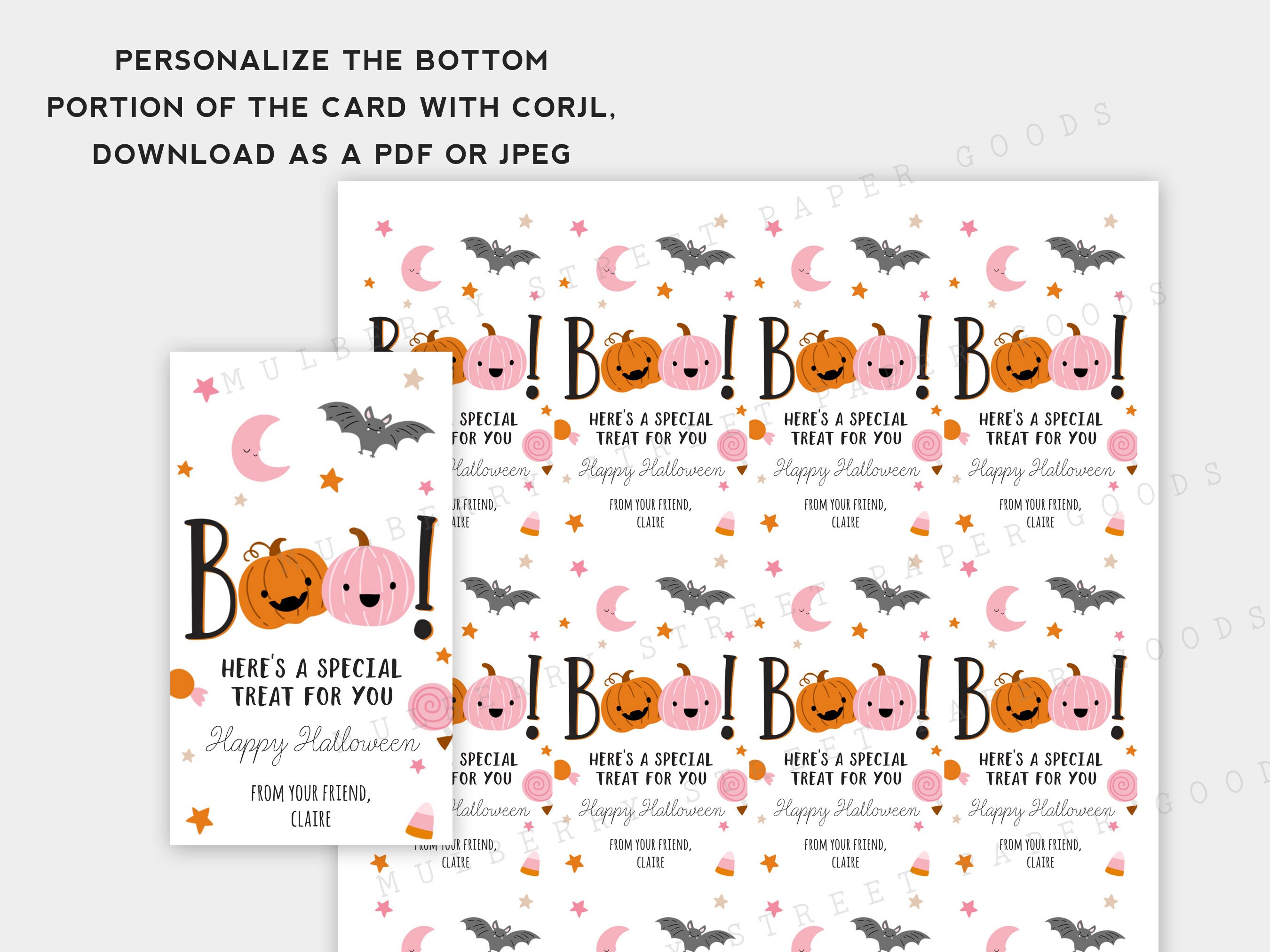 Printable Boo Here's a Special Treat for You Halloween - Etsy