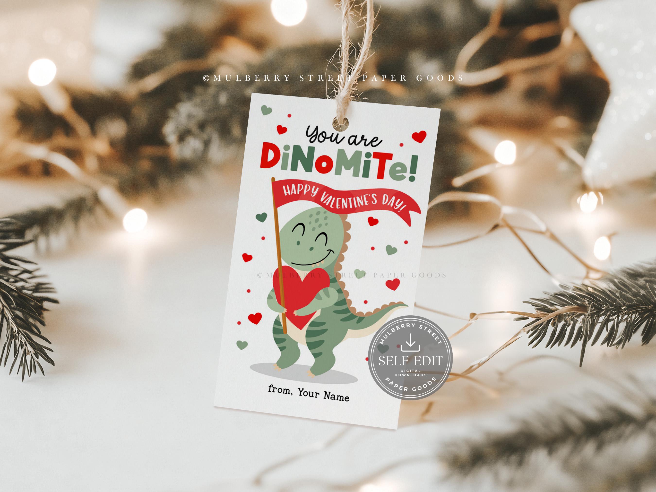 Dinosaur Valentine's Day Gift Tag Printable Digital Download You Are ...