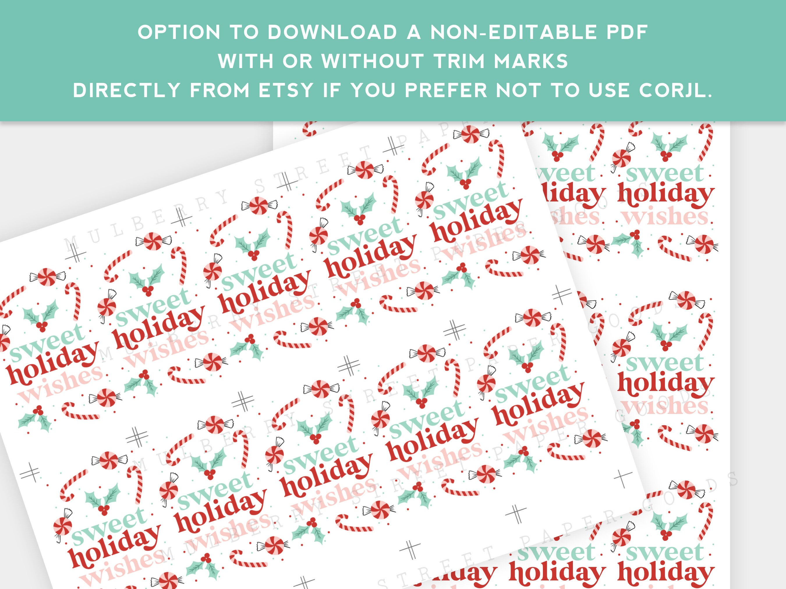 Printable Sweet Holiday Wishes Gift Tag Christmas Treats - Etsy