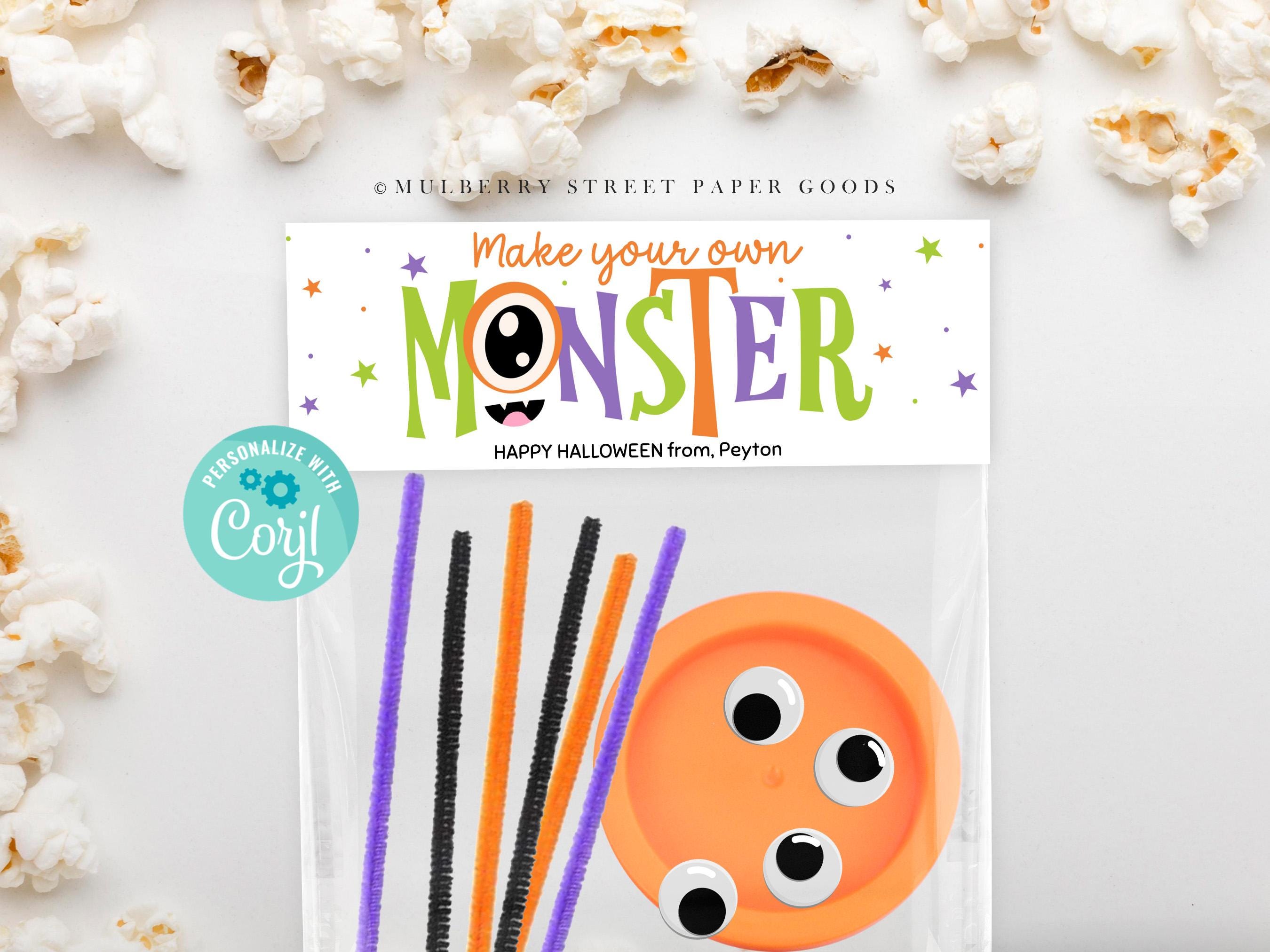 Halloween Make Your Own Monster Bag Topper Halloween Party Favor Build ...
