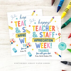 Teacher and Staff Appreciation Card Printable Teacher Appreciation Week ...
