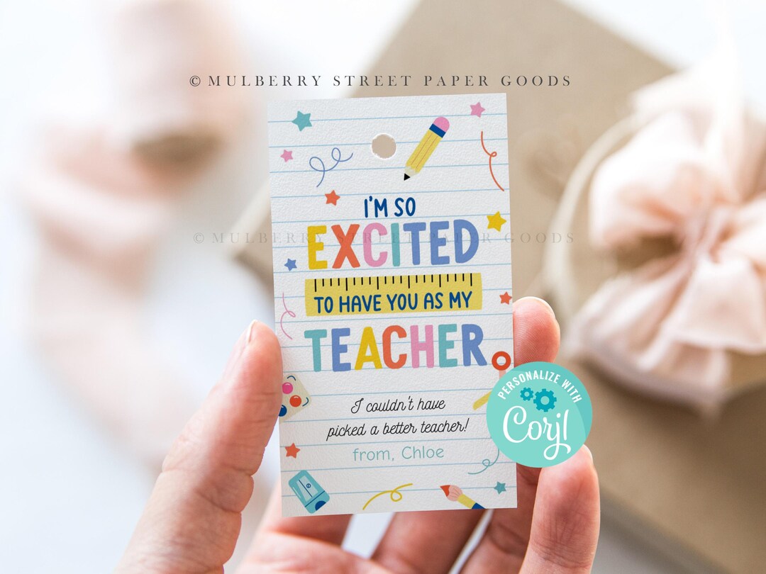 Editable Back to School Teacher Gift Tag Printable School Treat Tag ...