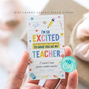 Editable Back to School Teacher Gift Tag Printable School Treat Tag ...