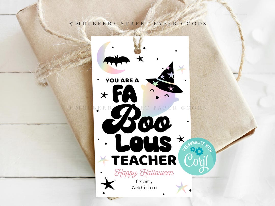 Editable Halloween Gift Tag Halloween Printable Digital Download ...