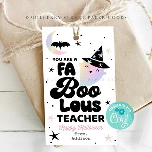 Editable Halloween Gift Tag Halloween Printable Digital Download ...