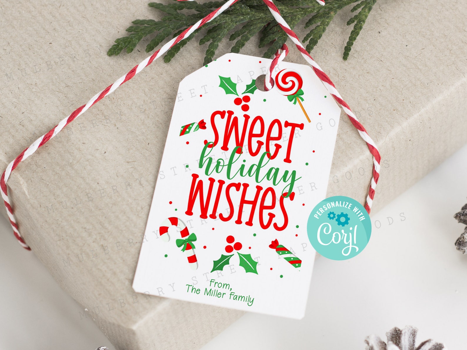 Printable Sweet Holiday Wishes Gift Tag Christmas Sweets Tag - Etsy