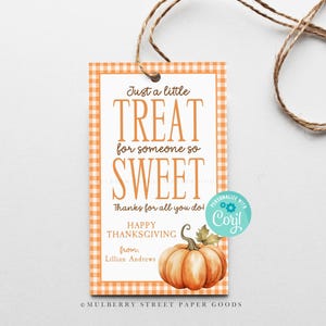 Editable Fall Gift Tag Printable A Little Treat for Someone Sweet ...